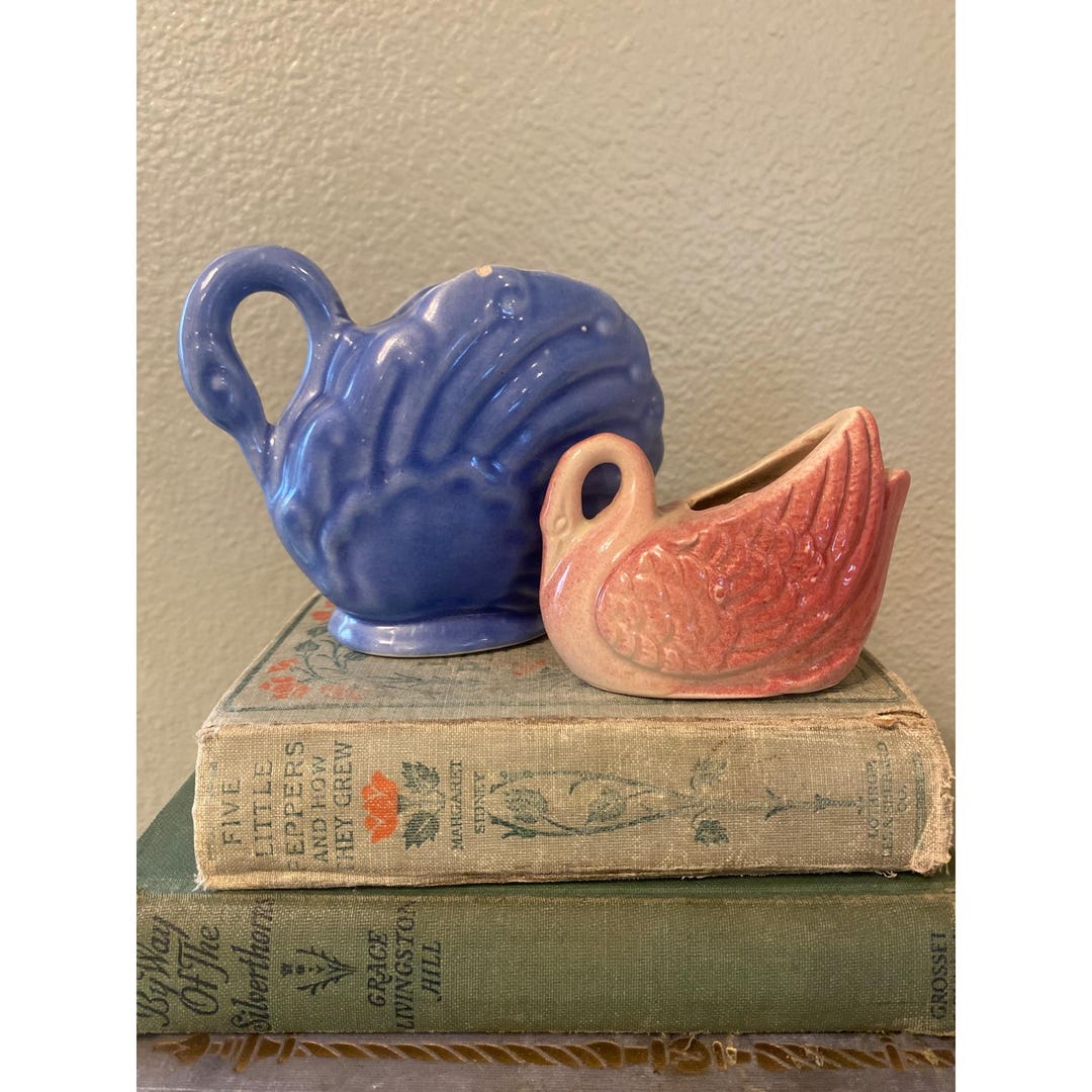 Set of Two Vintage Swan Planter Pot - Etsy