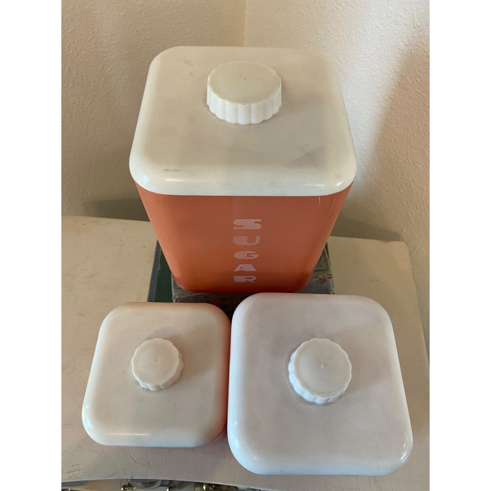 Vintage 1950s Pink Canister Set, All Original Lustroware Plastic, Sugar ...