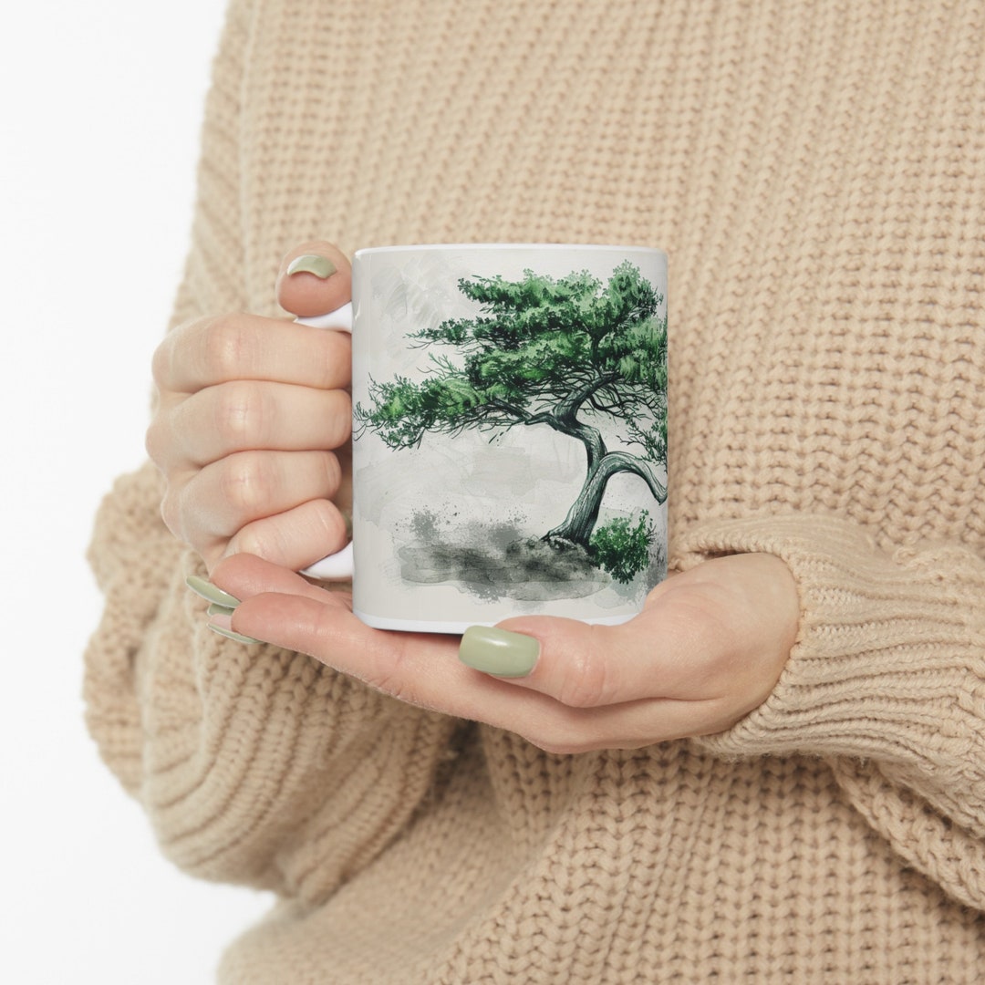 Nature Tree Ceramic Mug Cedar Tree Coffee Cup, Nature Gift, Nature ...