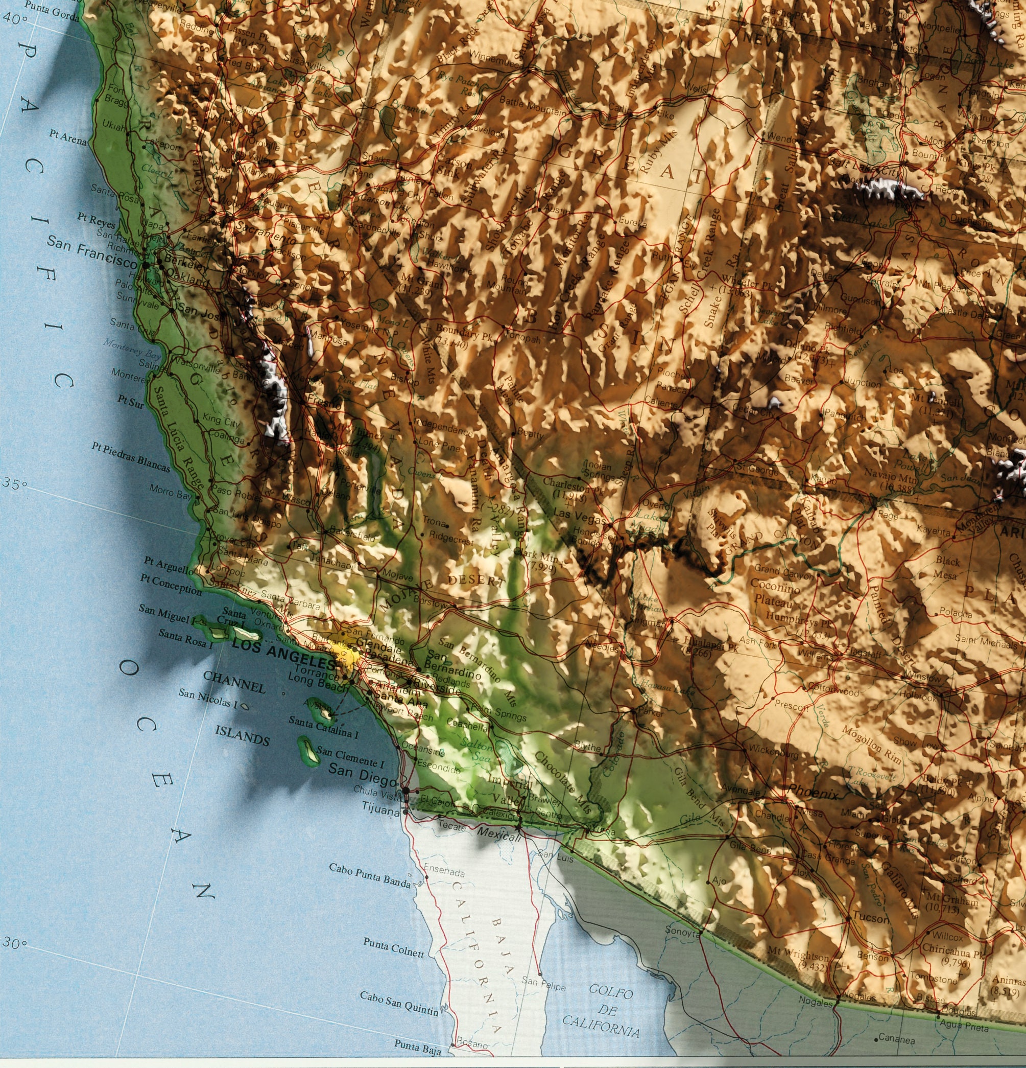United States Shaded Relief Map (digital Download) - Etsy
