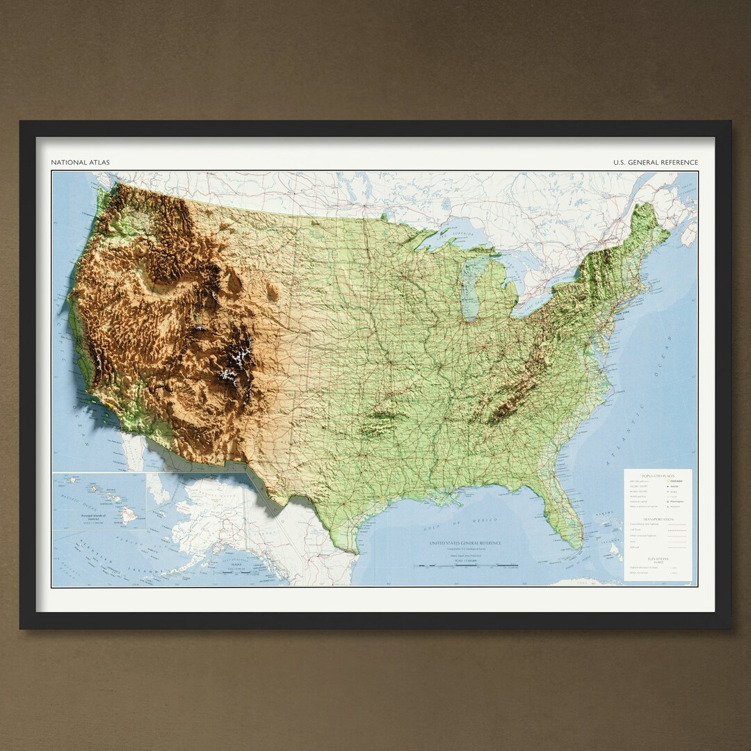 United States Shaded Relief Map (digital Download) - Etsy United States Shaded Relief Map (digital Download) - Etsy