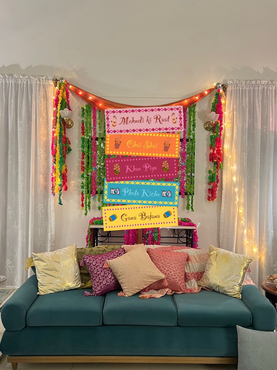 Desi Wedding Decor Mehndi Night Signs Quirky Phrases Welcome Sign ...