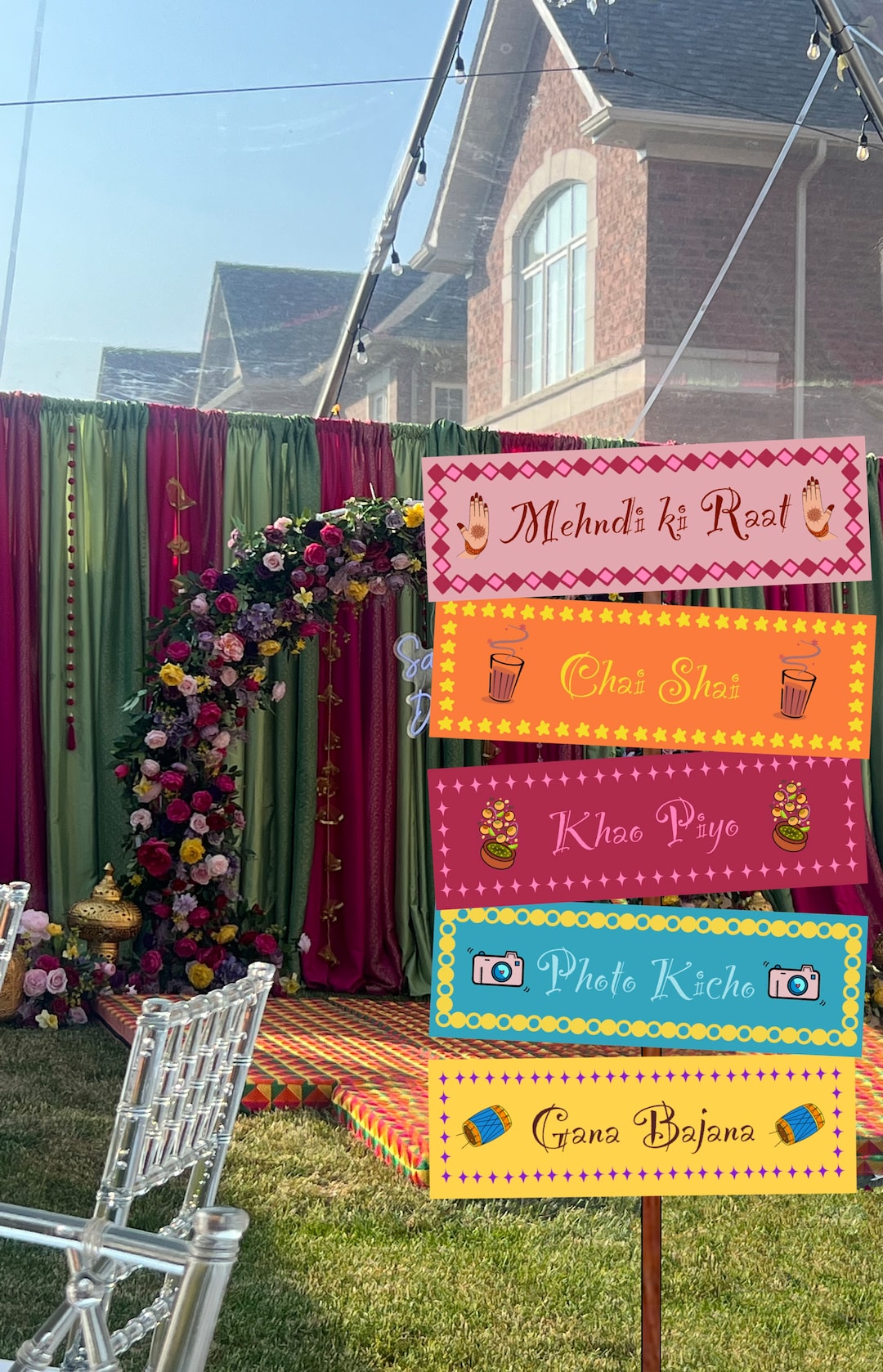 Desi Wedding Decor Mehndi Signs Welcome Sign Dholki Decor Sangeet Decor ...