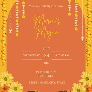 MAYUN INVITE | Mayun Invitation for Bride Desi Wedding Pakistani Indian ...