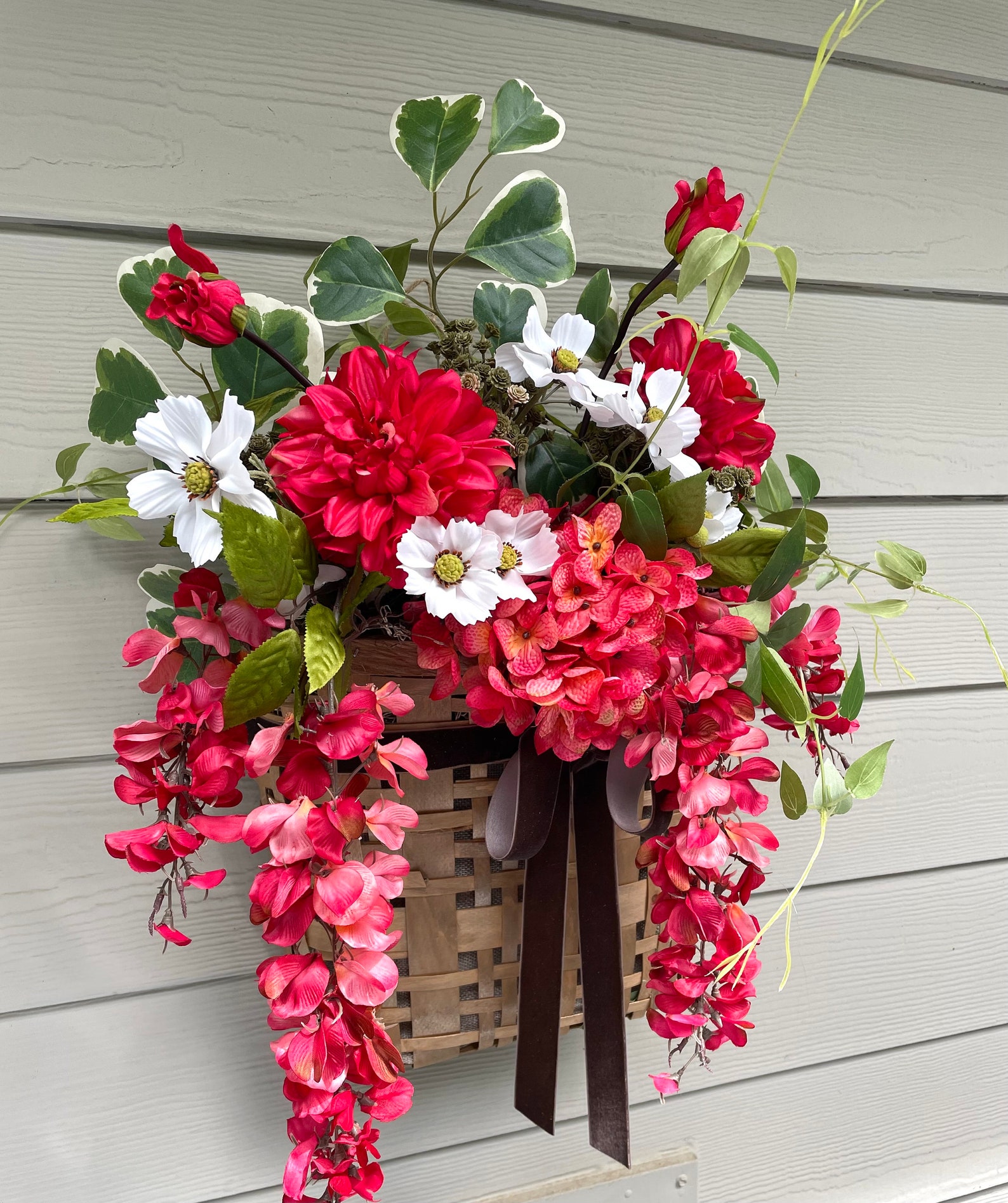 Door Hanger Basket for Front Door, Spring Summer Fall Basket for Front ...