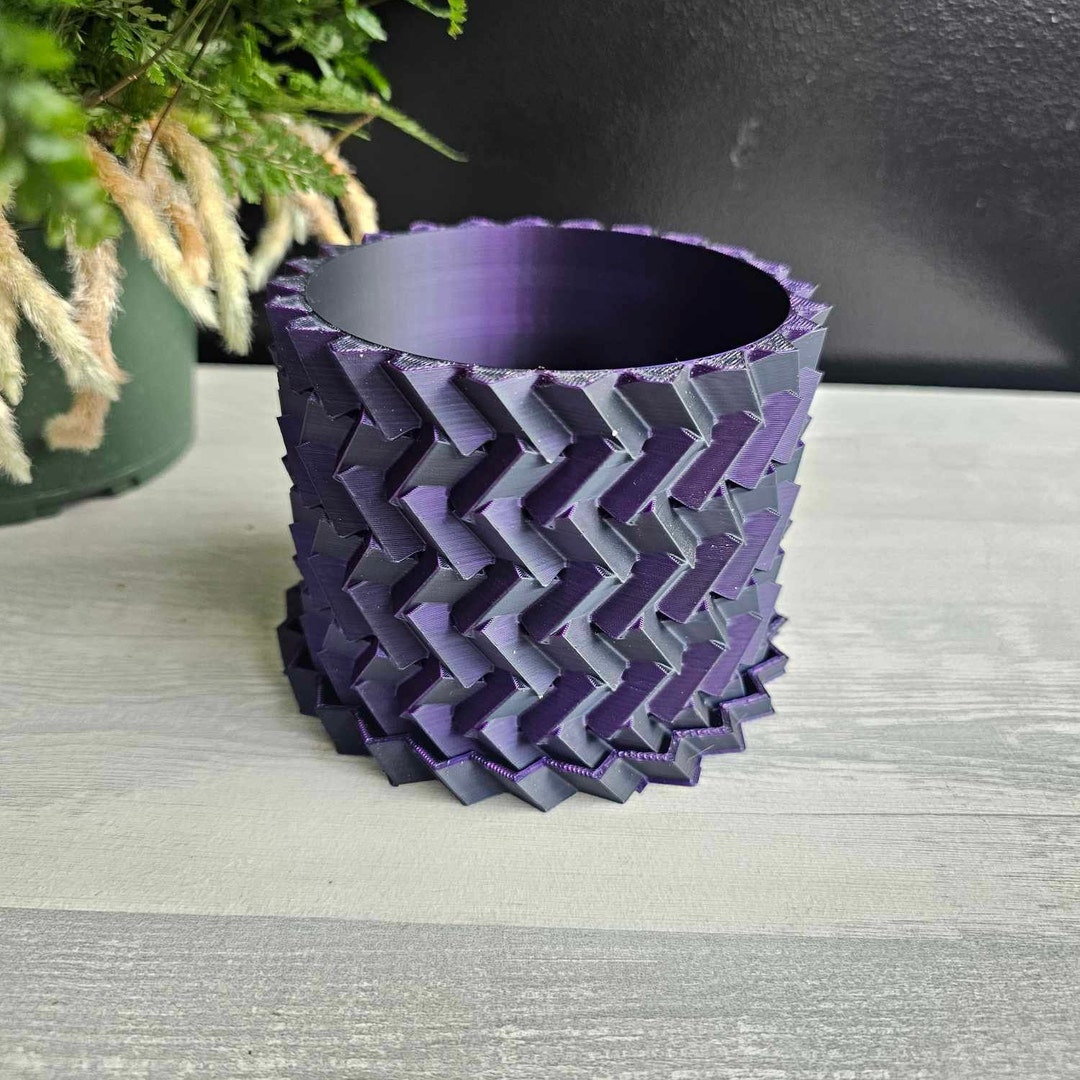 Plant Pot, 3D Printed Pot, Planter, 4 Inch Pot, Houseplant, Gothic Pot ...