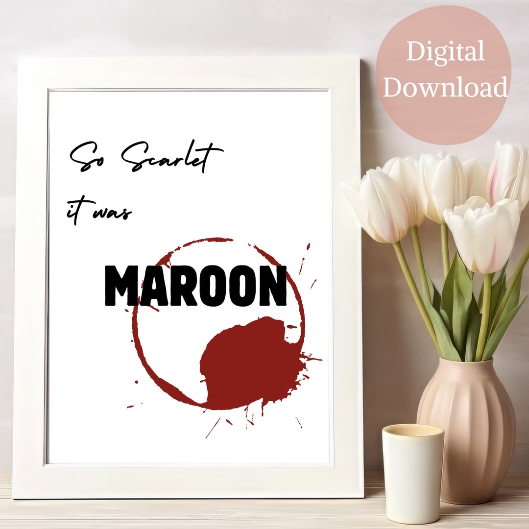 Maroon Wall Art | Taylor Swift Midnights | Digital Download | Printable ...