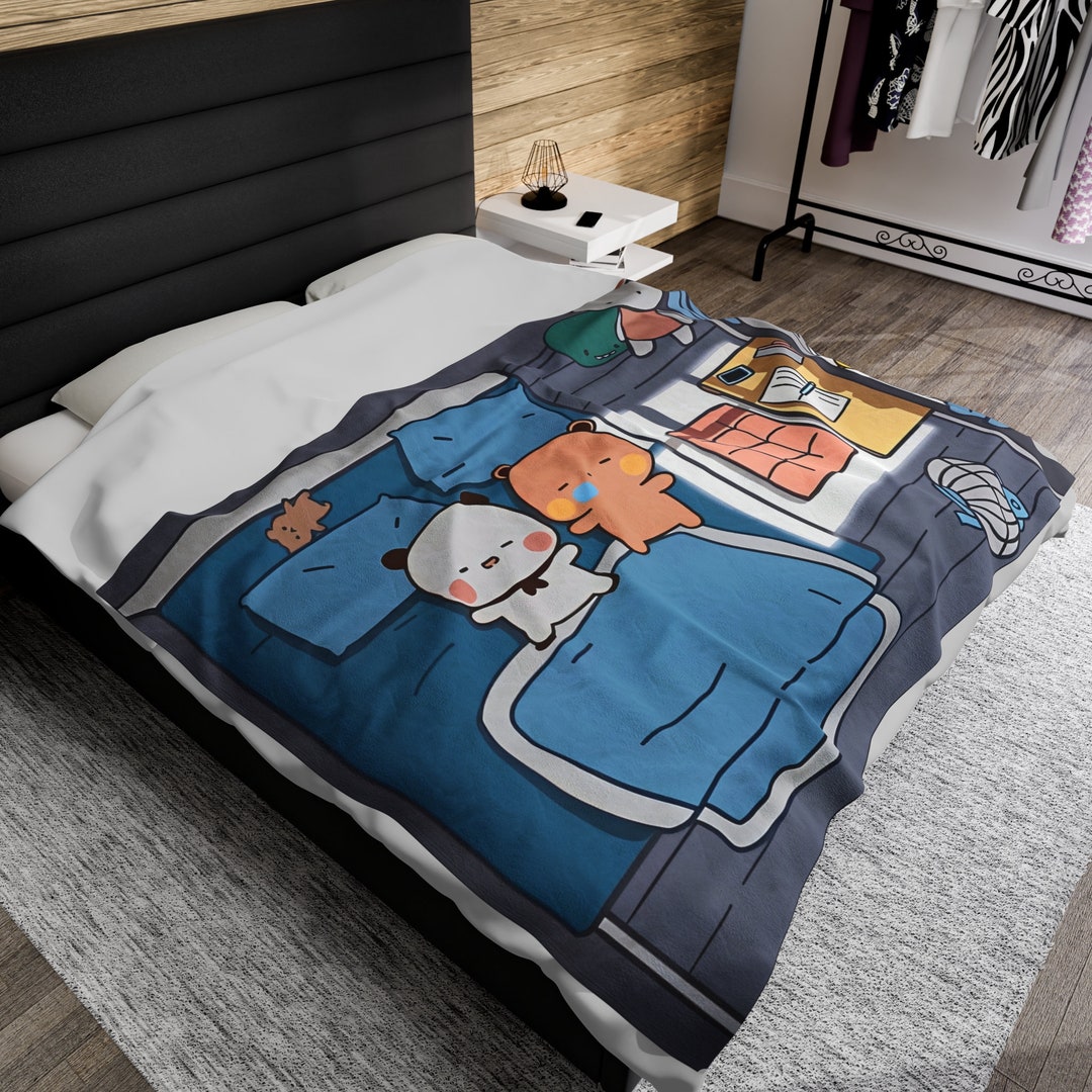 Bubu and Dudu Bed Cover - Panda Bear Hug Velveteen Plush Bed Blanket ...