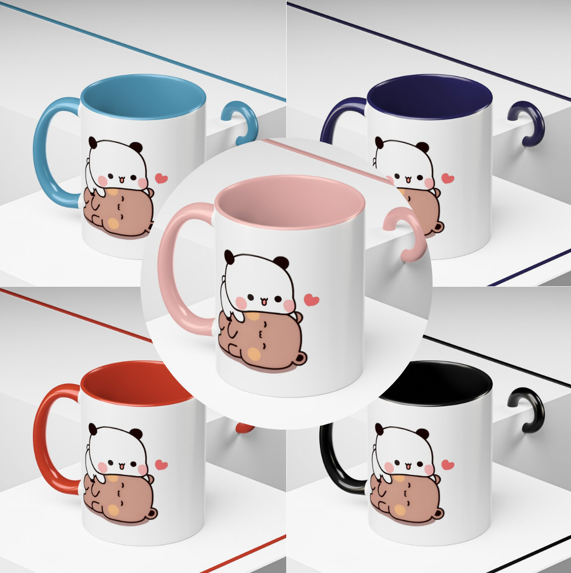 Customizable Name Bubu & Dudu Bear Panga Love Hug 11oz 15oz 20oz ...