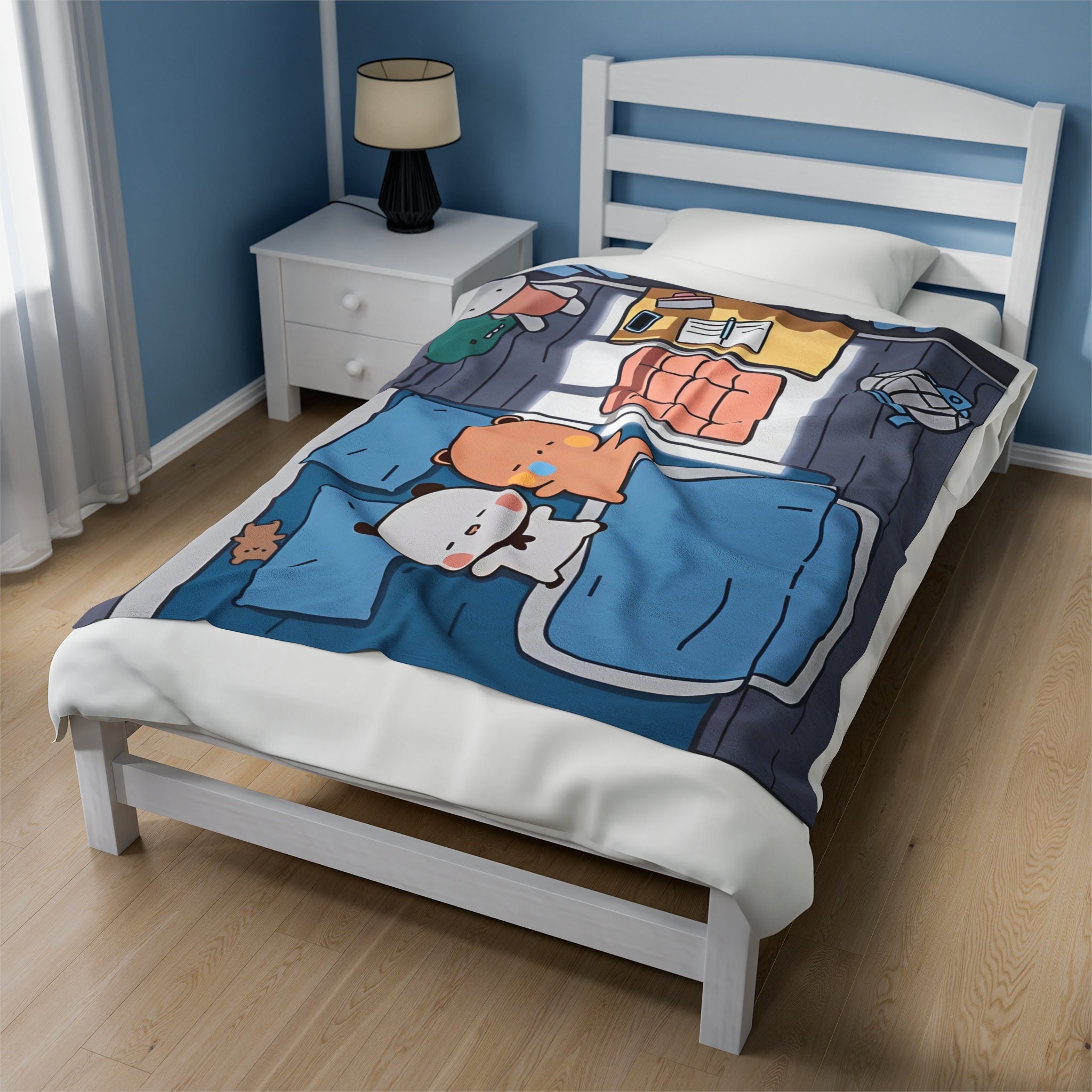 Bubu and Dudu Bed Cover - Panda Bear Hug Velveteen Plush Bed Blanket ...