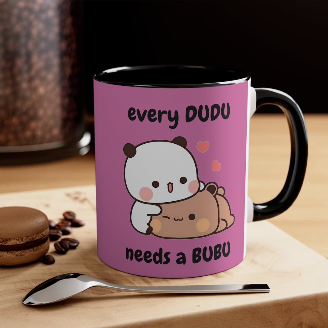 Pink Every Dudu Needs A Bubu Coffee Mug, Love Heart Cute Cartoon Pet ...