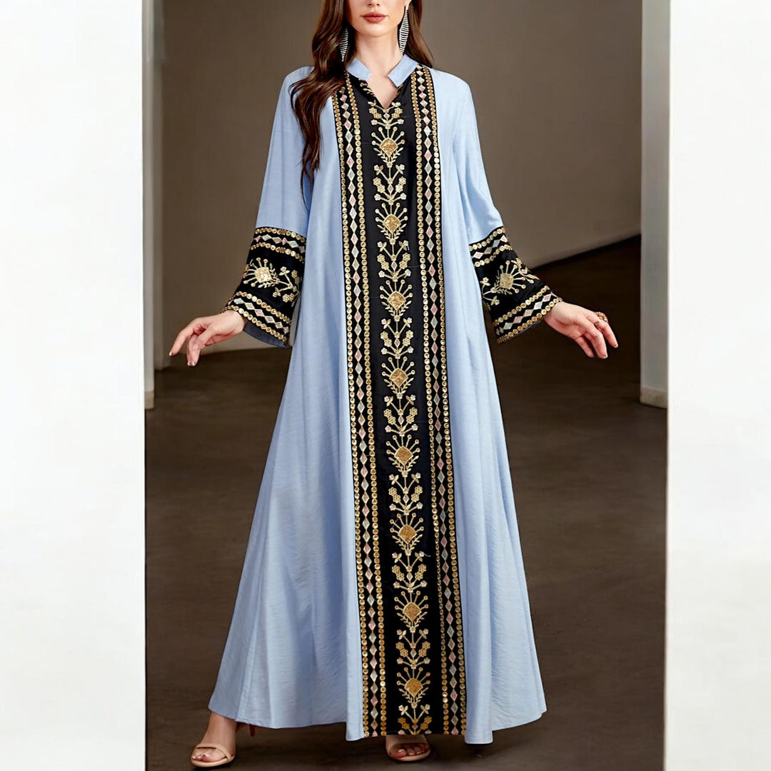 Islamic Dress Arab Dress Long Morocco Dubai Kaftan Robe Eid Muslim ...