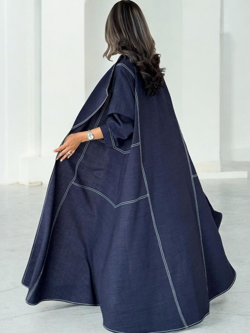 Muslim Abaya for Women Denim Cardigan Dresses Jalabiya Long Robe Ramadan Dubai Abayas Eid Muslim ...