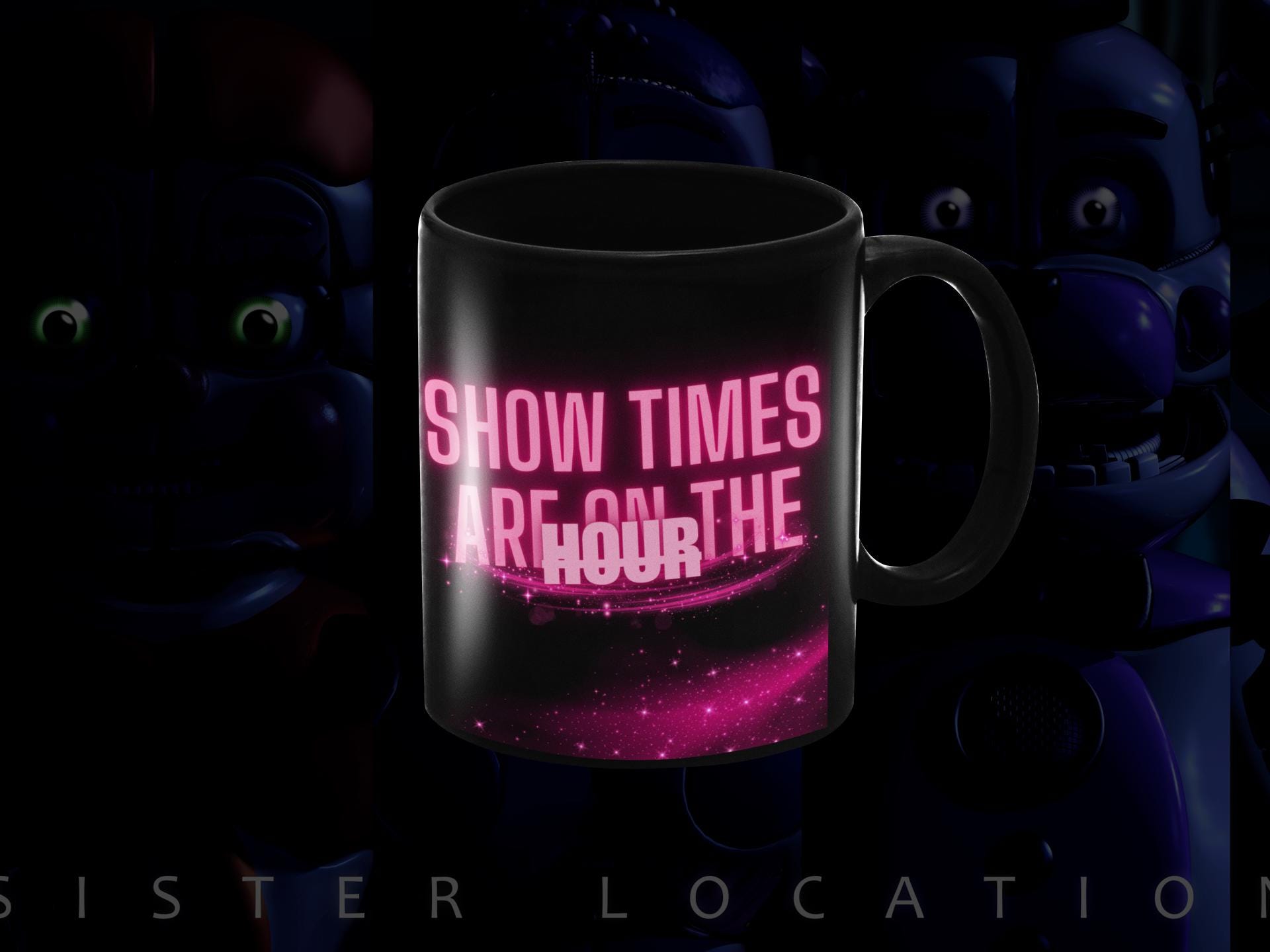 Funtime Foxy Mug, Fnaf Mug, FNAF, Fnaf Merch, Black Mug, Sister ...