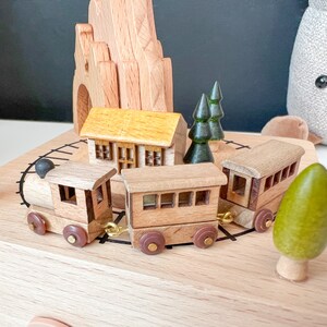 Personalized Wooden Train Musical Carousel | Custom Engraved Wooden ...