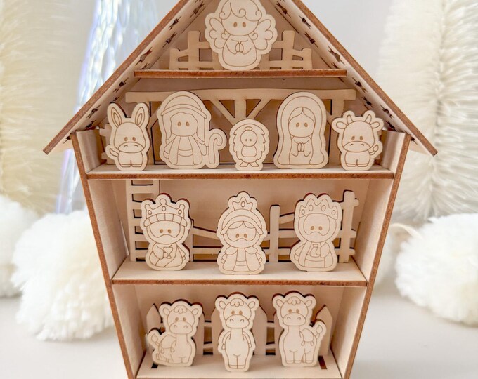 Nativity Scene DIY Paint Kit | Paintable Nativity Set for Family ...