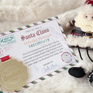 Santa Nice List Award | Santa's Medal | Personalized Custom Christmas ...