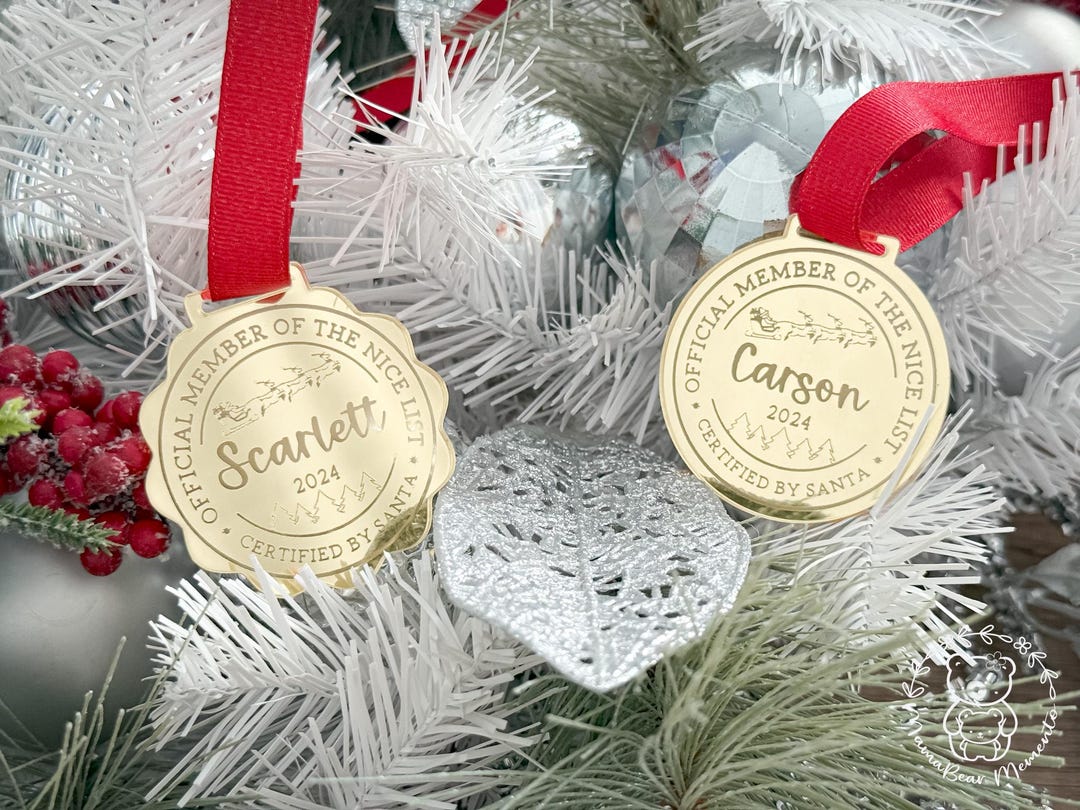 Santa Nice List Award | Santa's Medal | Personalized Custom Christmas ...
