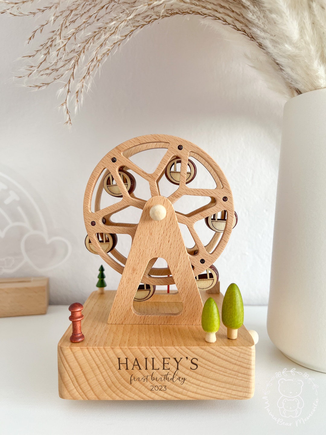 Wooden Ferris Wheel Musical Carousel | Personalized Custom Engraved ...