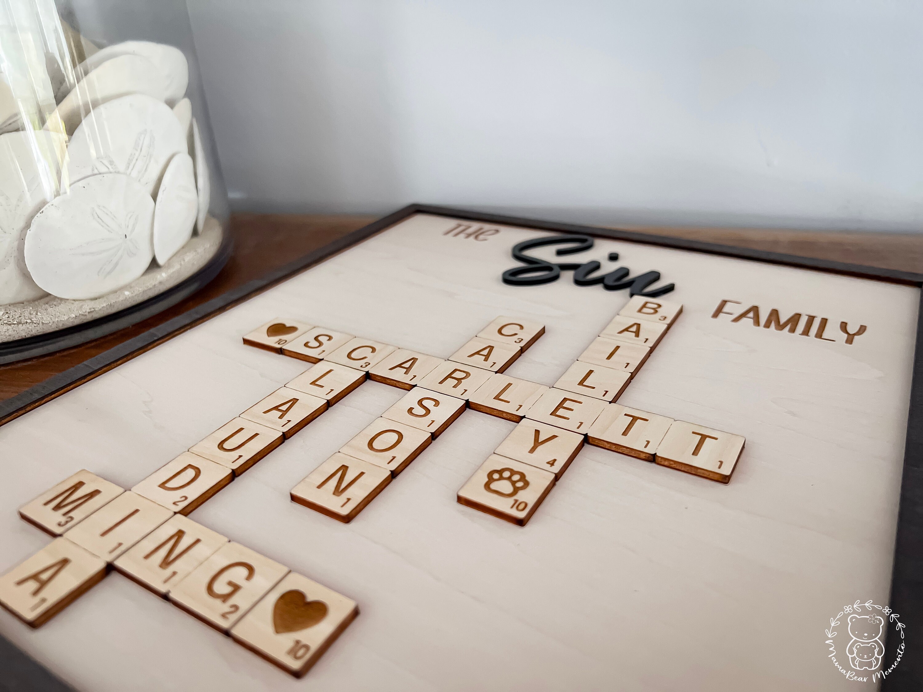 Personalized Wooden Scrabble Tiles Plaque Custom Family Name Wood Sign ...
