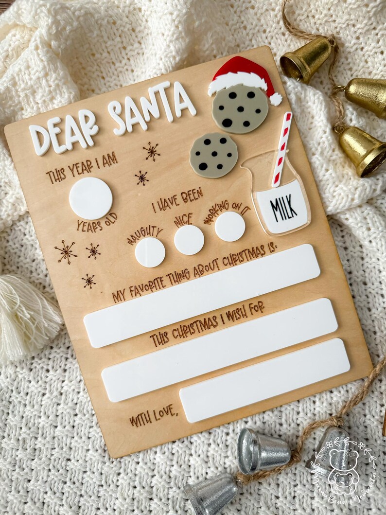 Dear Santa Sign | Letter to Santa | Children’s Christmas Wish List ...