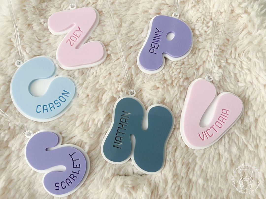 Custom Letter Name Bag Tag | Personalized Back to School Backpack Lunch ...
