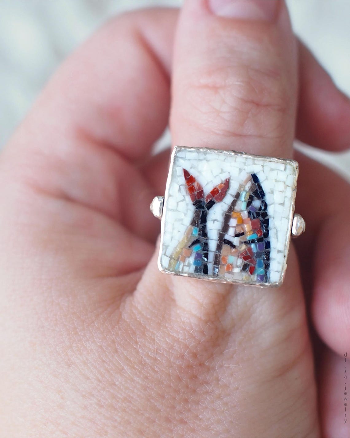 Fish Ring, Micro Mosaic Ring, Fidget Ring, Micro Mosaic, Anxiety Ring ...