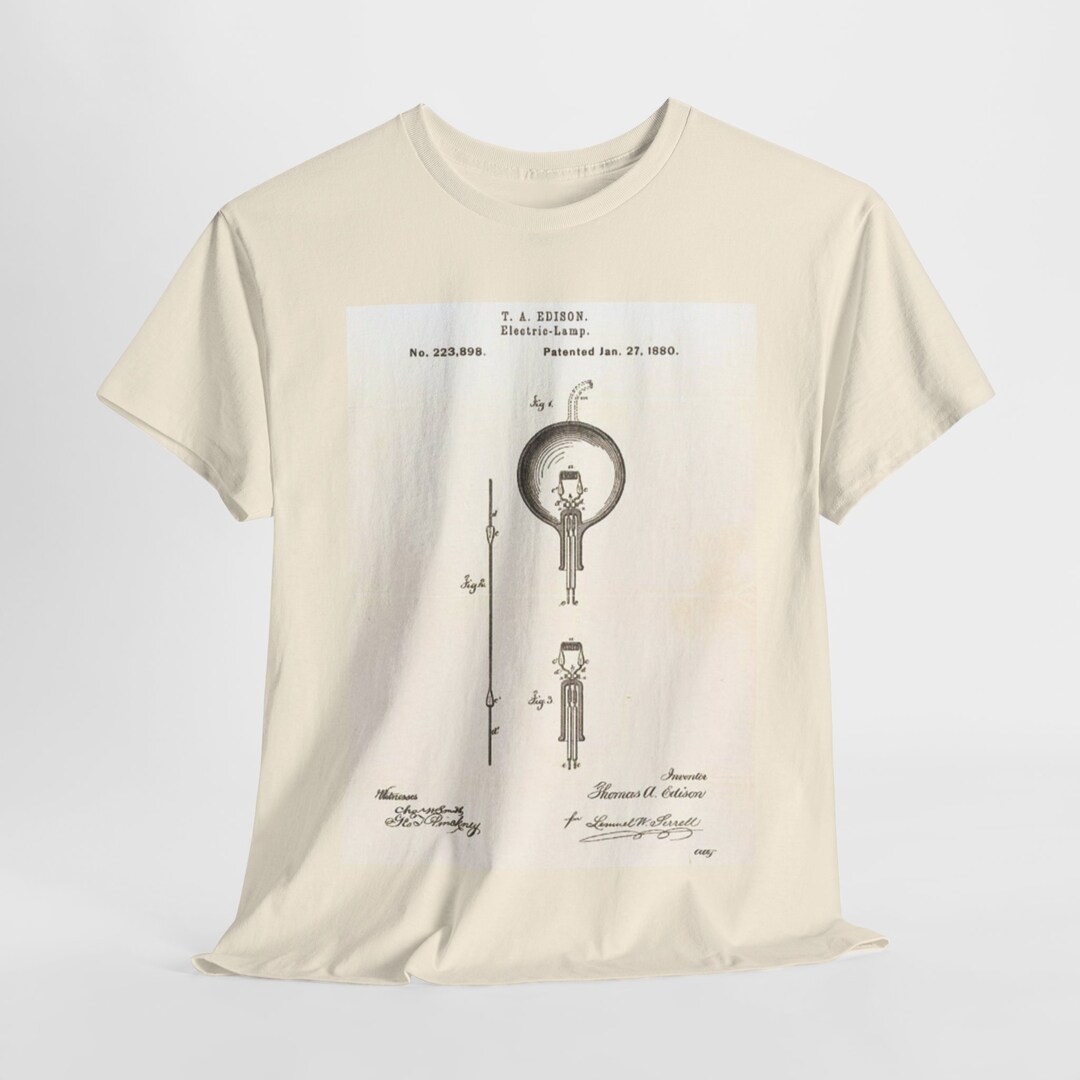 Thomas Edison Patent Tee, Vintage Inventor Shirt, Unisex Cotton Tshirt ...