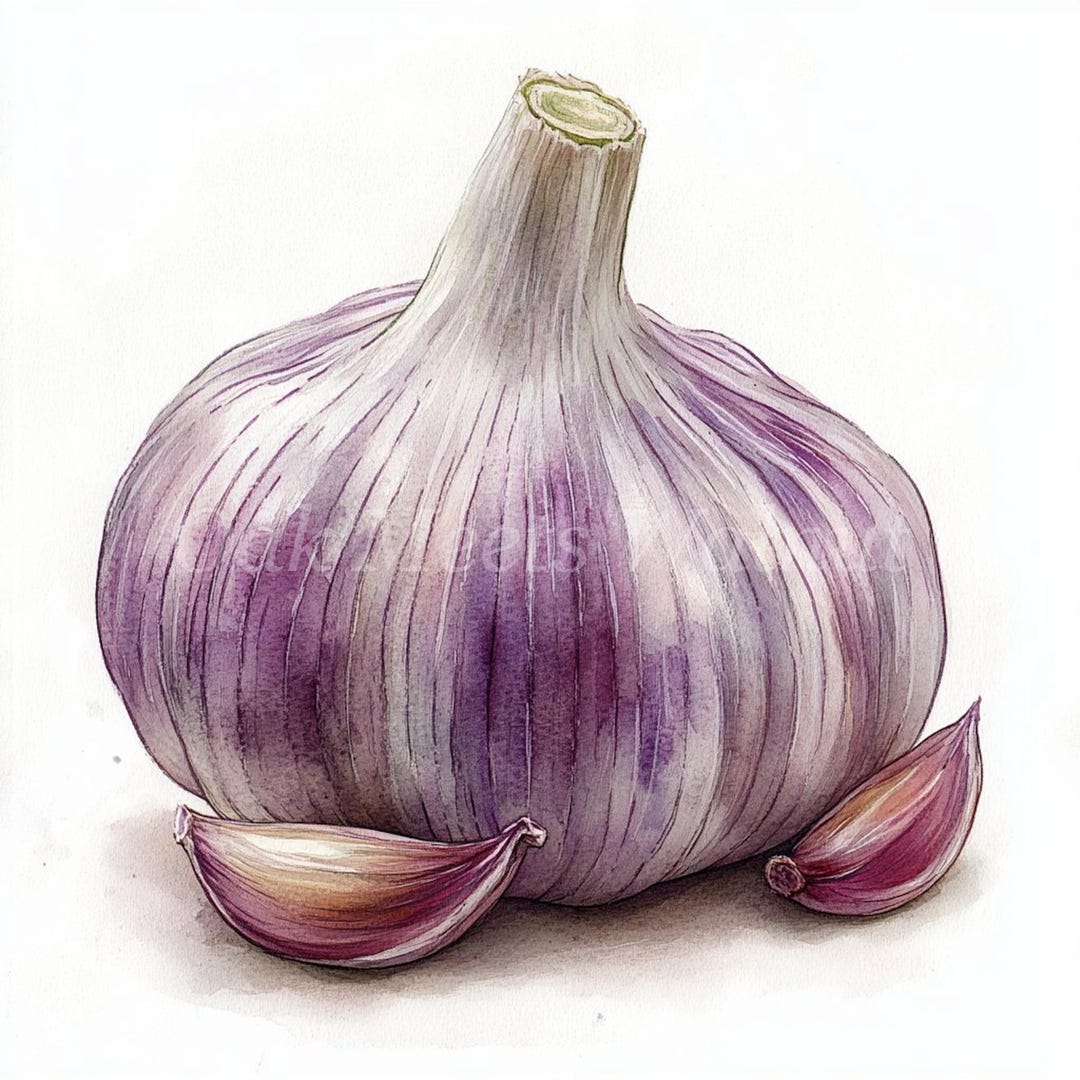 Garlic Clipart Bundle- 10 High Quality Watercolor Jpgs- Christmas ...
