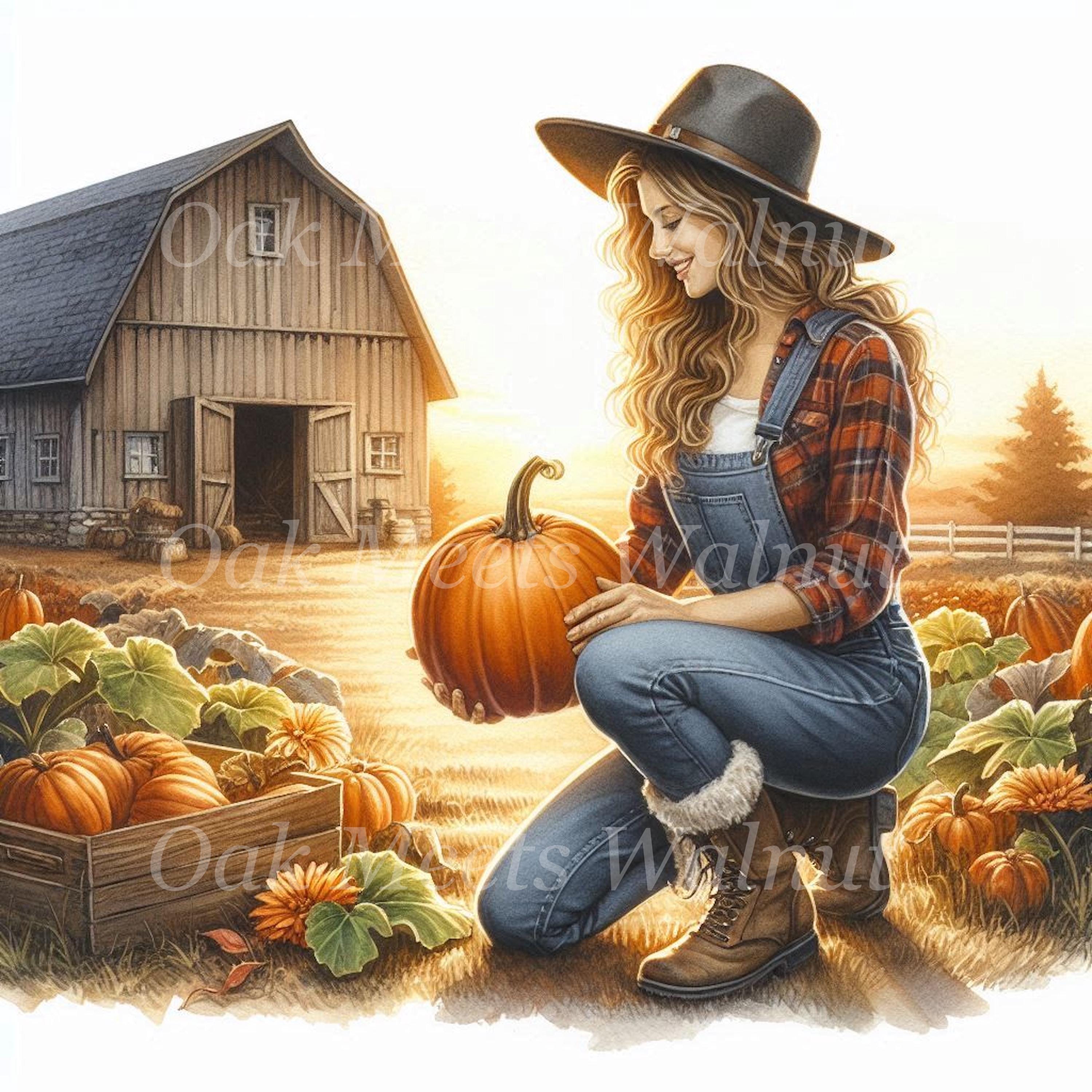 Pumpkin Farm Clipart Bundle: Watercolor Fall Harvest (digital Download ...