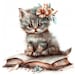 Kitten and Magic Book Clipart Bundle- 10 High Quality Watercolor Jpgs ...