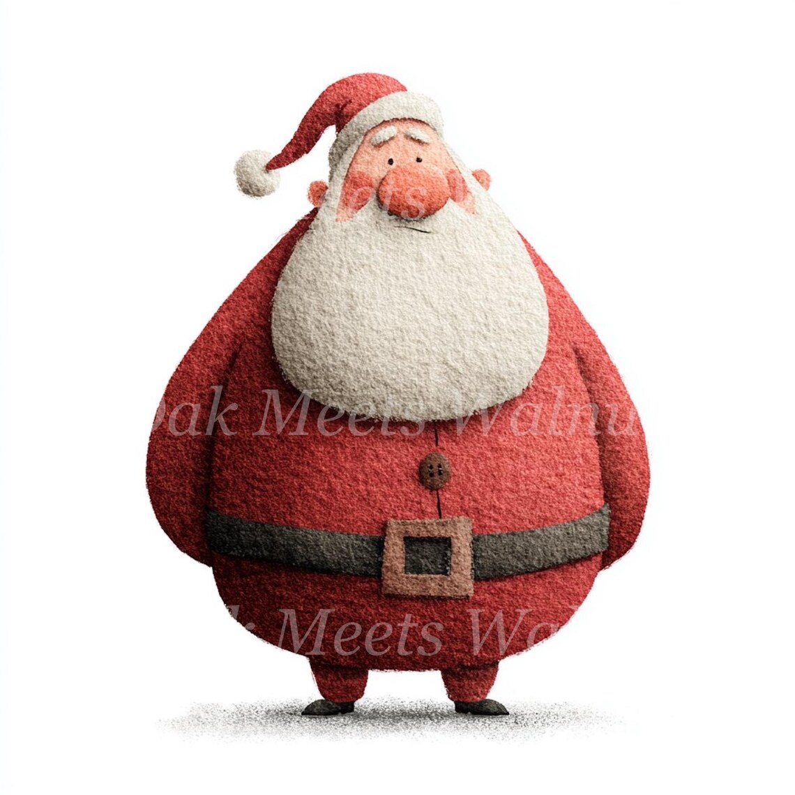 Cartoon Santa Clipart Bundle: Watercolor Christmas Graphics (digital ...