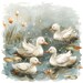 Cute Ducks in a Pond Clipart Bundle- 10 High Quality Watercolor Jpgs ...