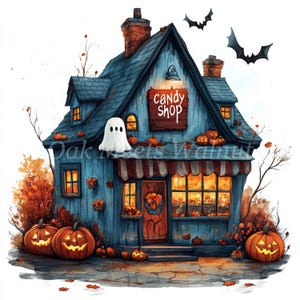 Halloween Candy Shop Clipart Bundle 10 High Res Watercolor Jpgs for ...