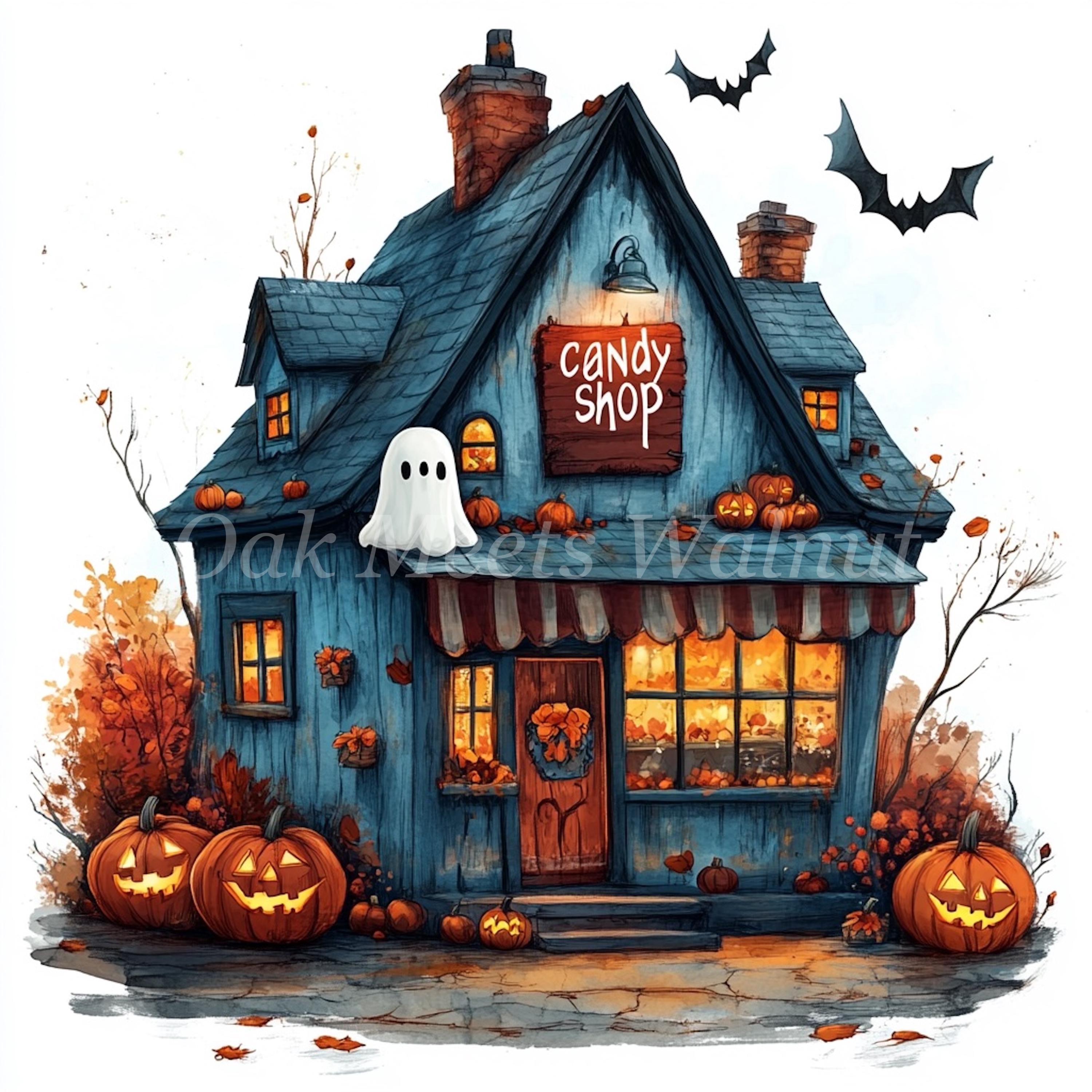 Halloween Candy Shop Clipart: Watercolor JPG Bundle (digital Download ...
