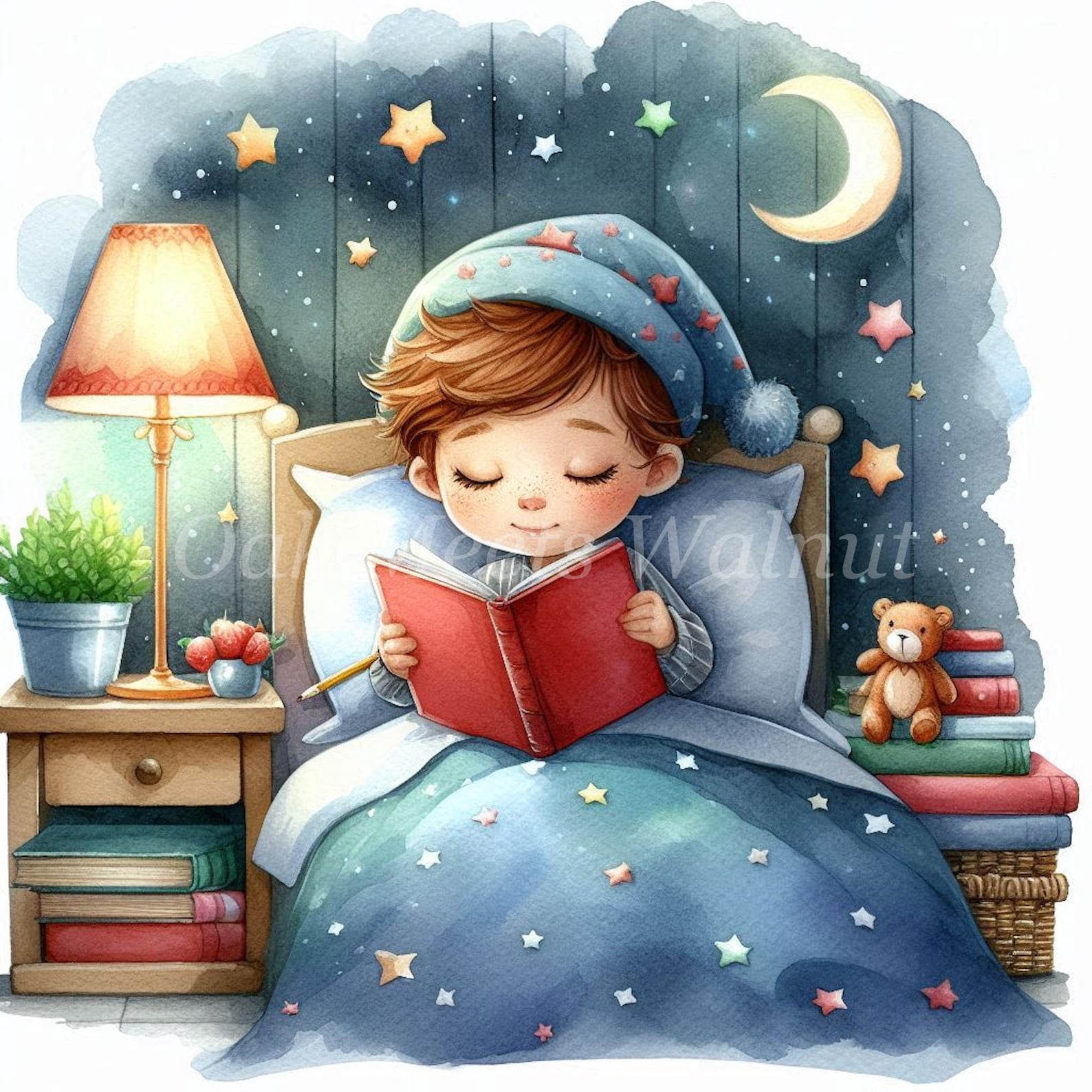 Watercolor Kid Reading Clipart Bundle (digital Download) - Etsy