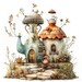 Whimsical Teapot House Clipart Bundle 10 High Quality Watercolor Jpgs ...