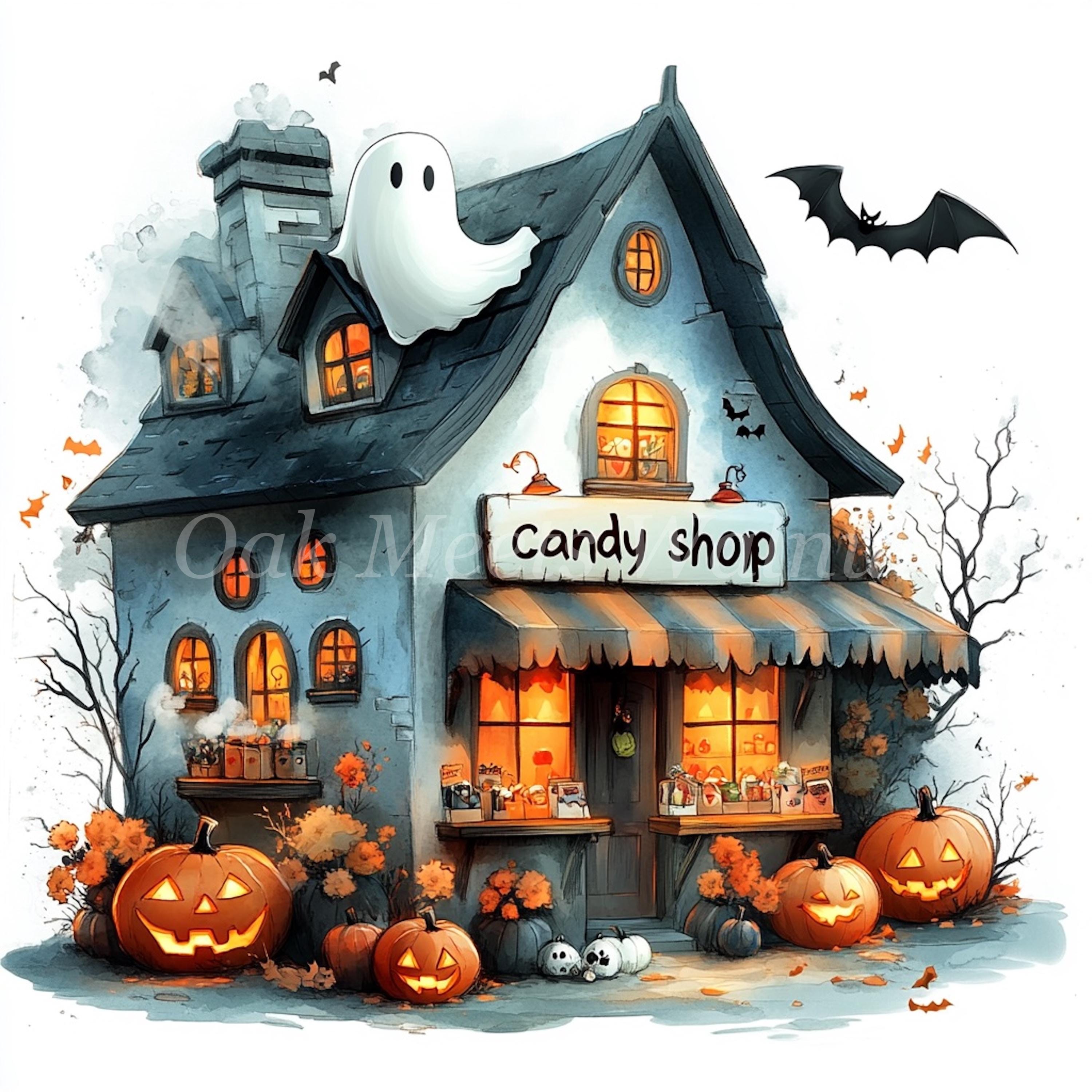 Halloween Candy Shop Clipart Bundle 10 High Res Watercolor Jpgs for ...