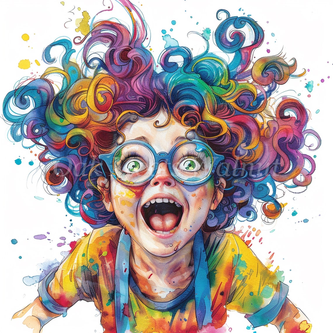 Quirky Little Girl Set 4 Clipart Bundle 10 High Quality Watercolor Jpgs ...