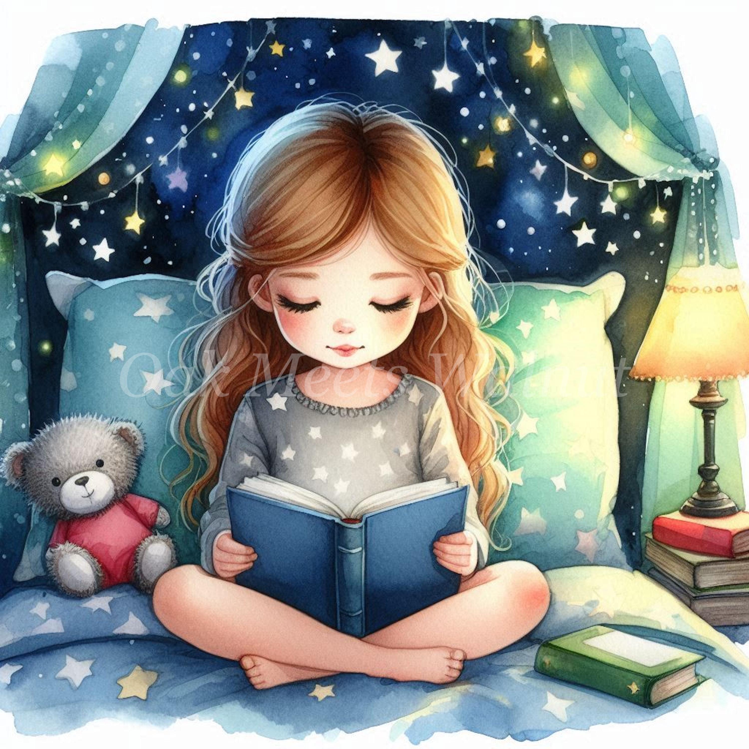 Watercolor Kid Reading Clipart Bundle (digital Download) - Etsy