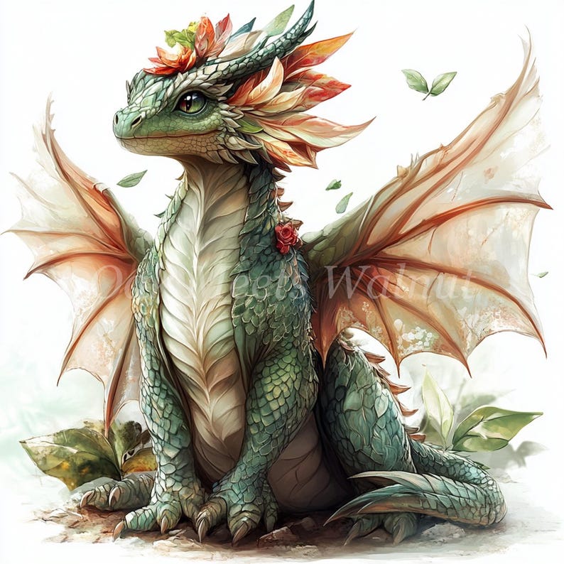 Watercolor Dragon Clipart – Fantasy Art JPG Bundle (digital Download ...