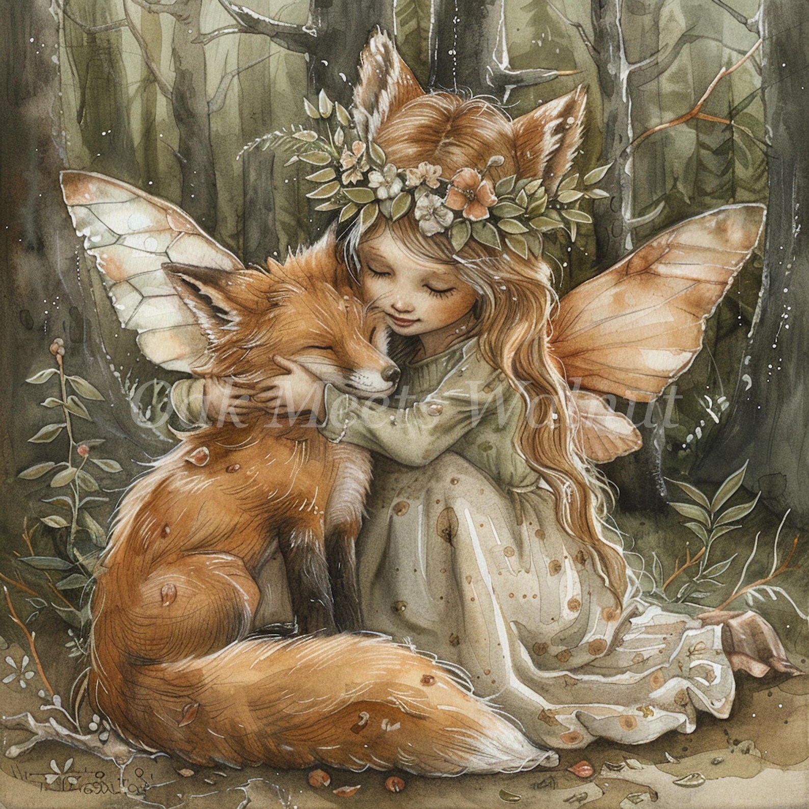 Forest Fairy and Fox Watercolor Clipart Bundle (digital Download) - Etsy