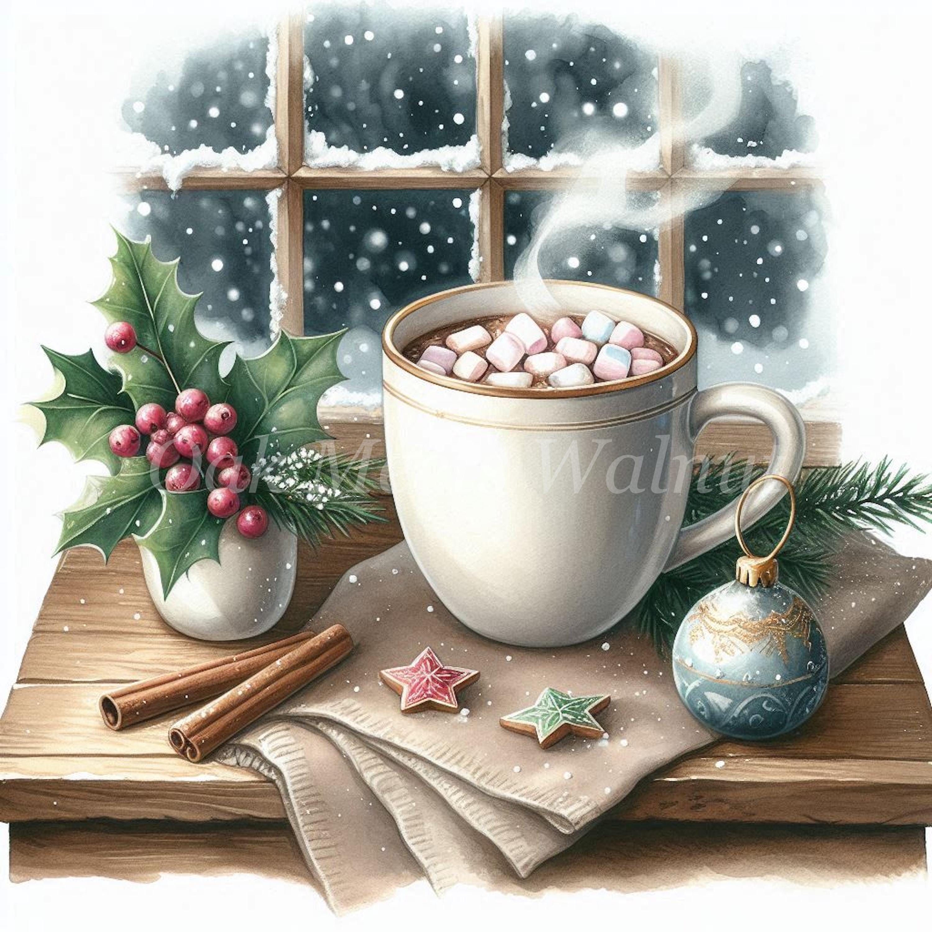 Cozy Steaming Hot Cocoa Clipart Bundle 10 High Quality Jpgs, Digital ...