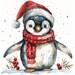 Christmas Penguin Watercolor Clipart Bundle: Holiday JPG Images ...