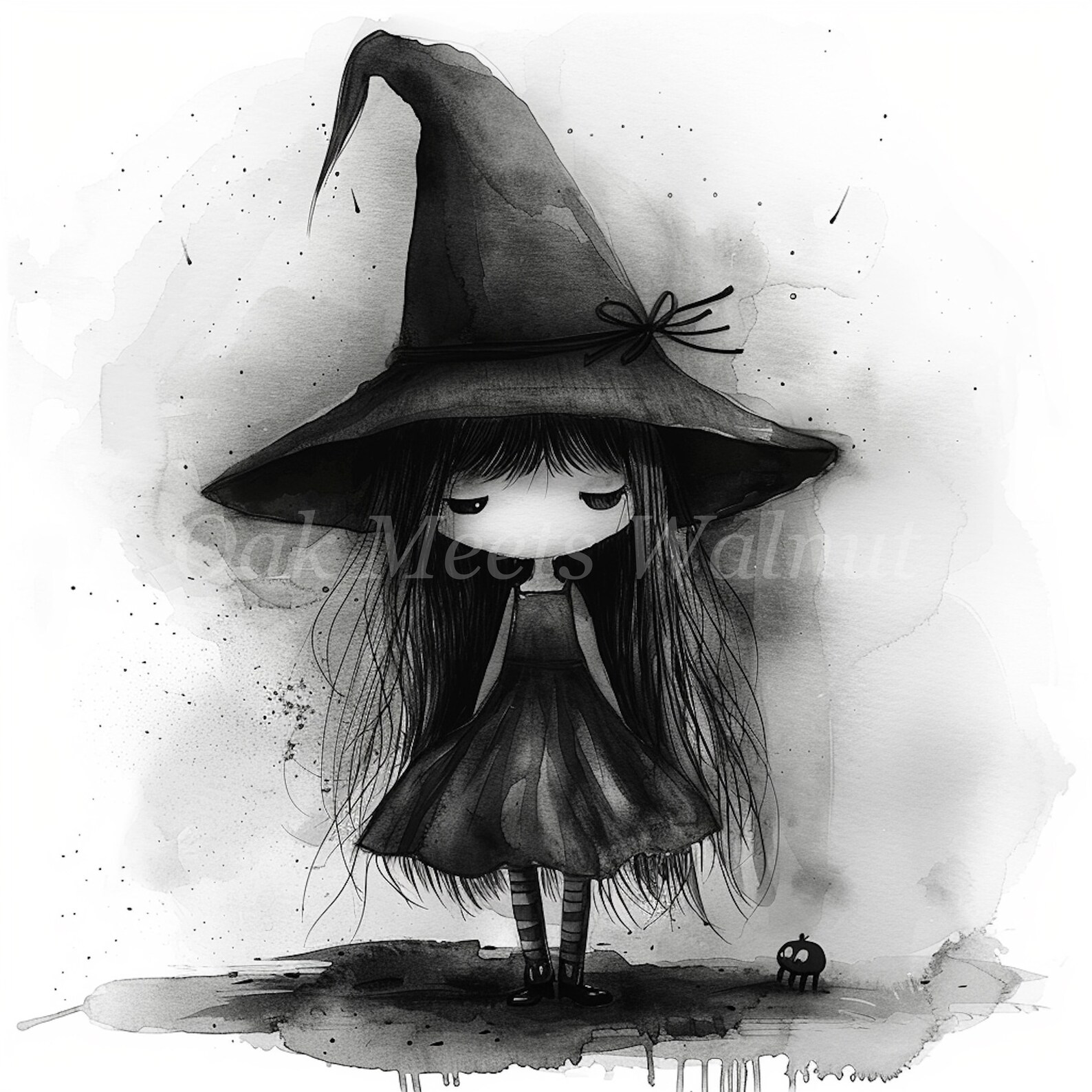 Cute Little Witch Clipart Bundle 10 High Quality Watercolor Jpgs ...