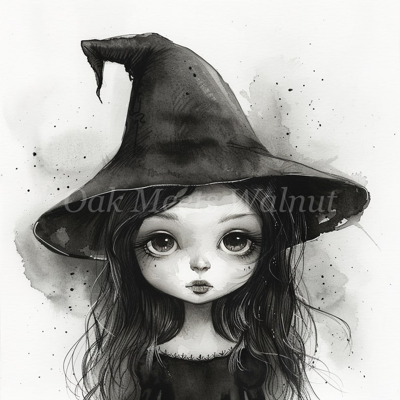 Cute Little Witch Clipart Bundle 10 High Quality Watercolor Jpgs ...