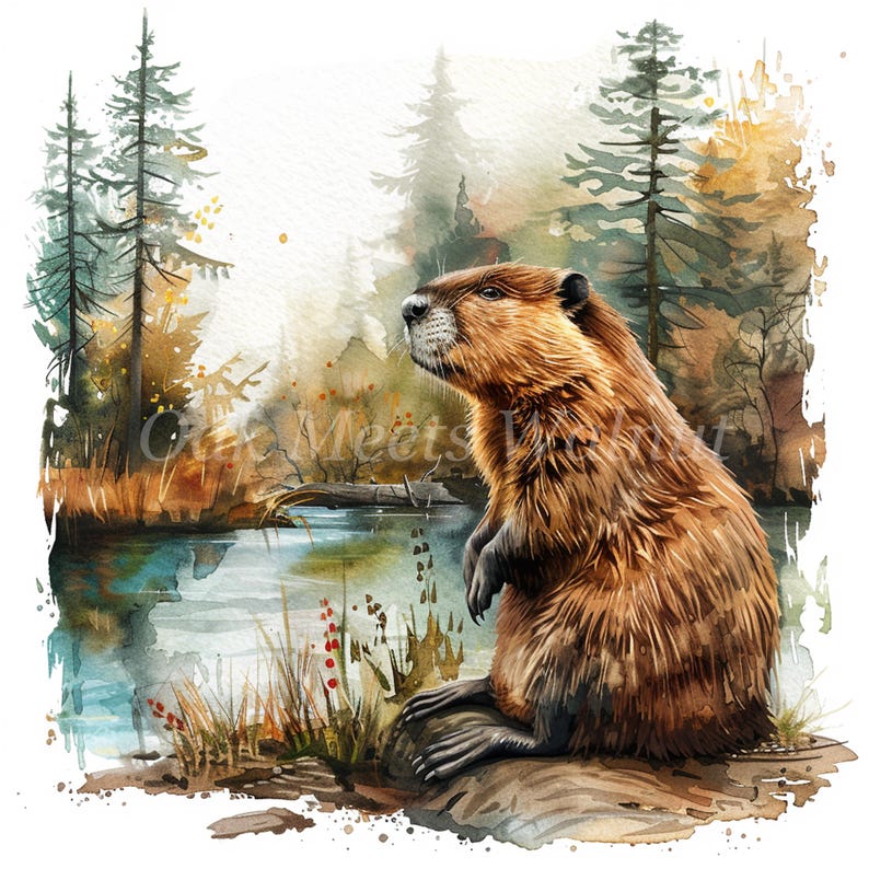 Beaver by the River Characters Clipart Bundle- 10 High Quality Jpgs ...