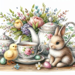 10 Easter Chick and Bunny Clipart Bundle- High Quality Jpgs ...