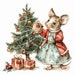 Christmas Mouse in Vintage Dress Clipart Bundle 10 High Quality ...