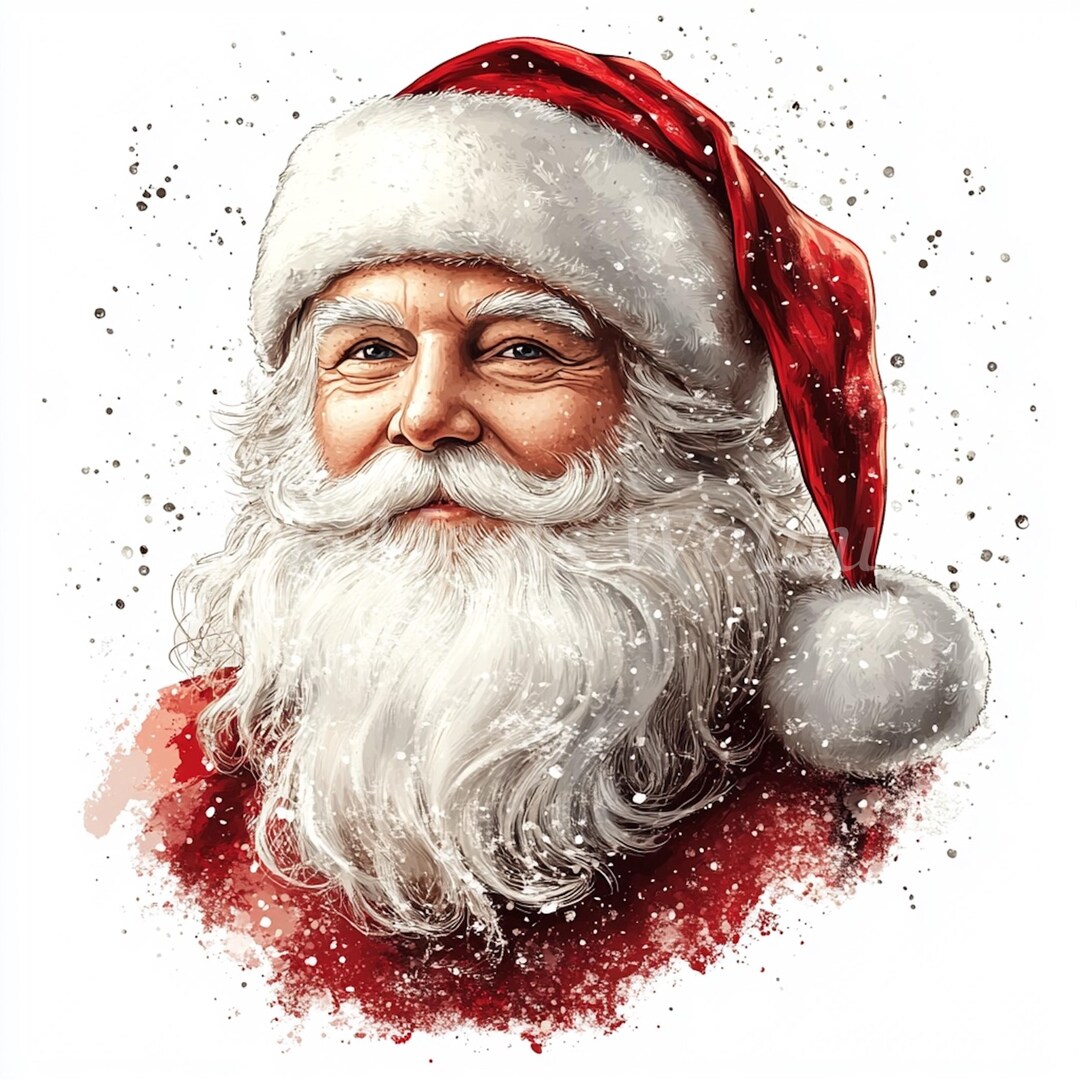 Watercolor Santa Claus Clipart Bundle: Christmas Scrapbook Graphics ...